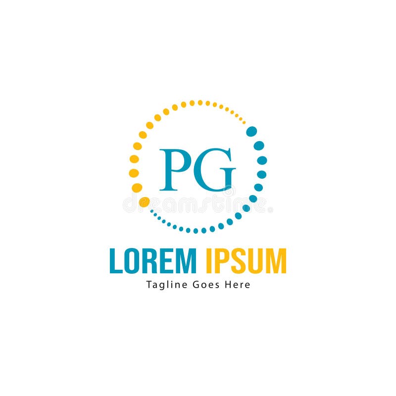 Initial PG Logo Template with Modern Frame. Minimalist PG Letter Logo ...