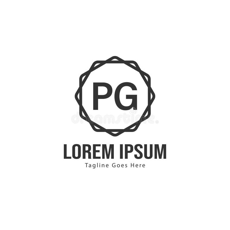 Initial PG Logo Template with Modern Frame. Minimalist PG Letter Logo ...