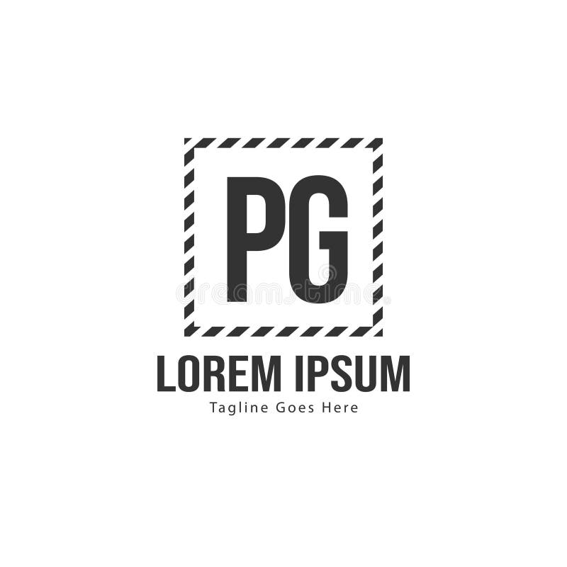 Initial PG Logo Template with Modern Frame. Minimalist PG Letter Logo ...