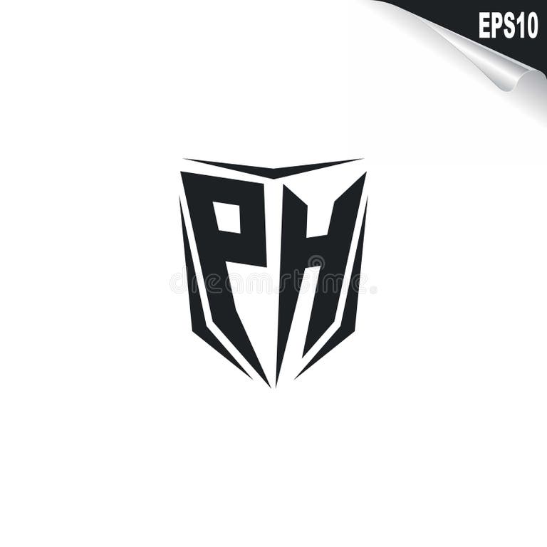 Initial PH Logo Design with Shield Style, Logo Business Branding Stock ...