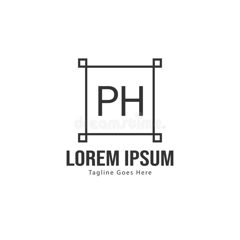 Initial PH Logo Template with Modern Frame. Minimalist PH Letter Logo ...
