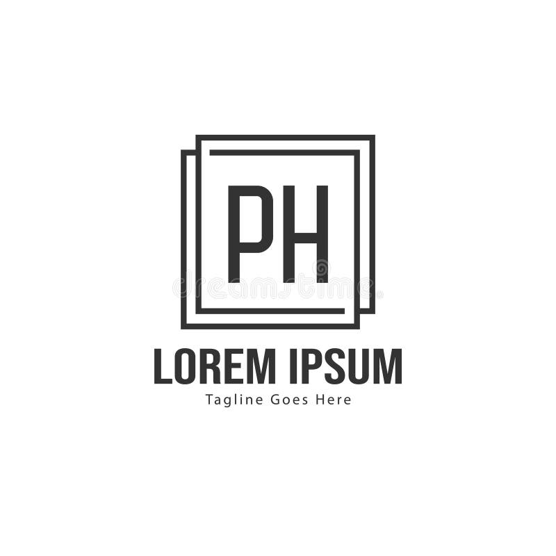 Initial PH Logo Template with Modern Frame. Minimalist PH Letter Logo ...