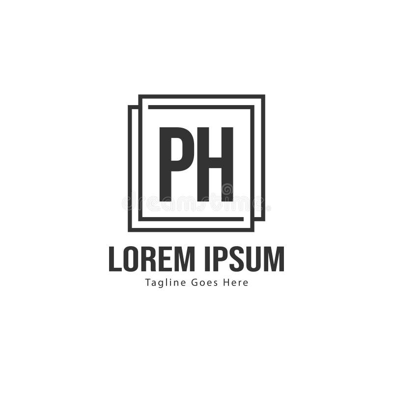 Initial PH Logo Template with Modern Frame. Minimalist PH Letter Logo ...