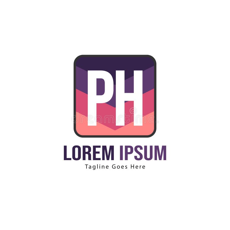 Initial PH Logo Template with Modern Frame. Minimalist PH Letter Logo ...