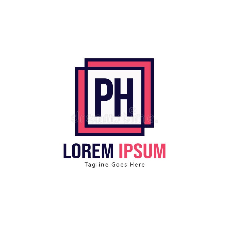 Initial PH Logo Template with Modern Frame. Minimalist PH Letter Logo ...