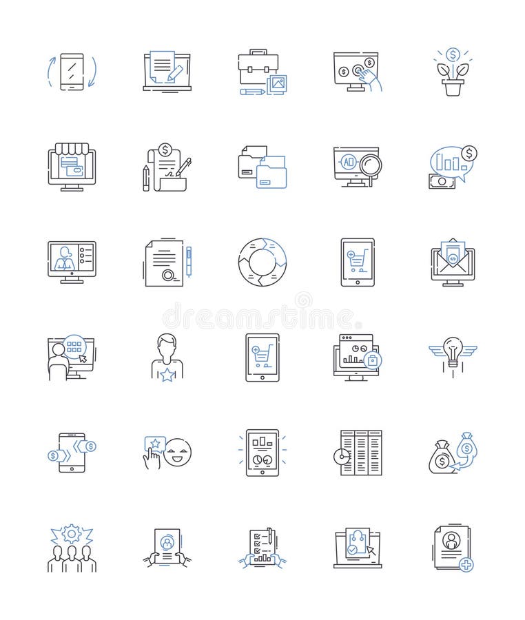 Initial Phase Line Icons Collection. Beginning, Initiation, Start ...