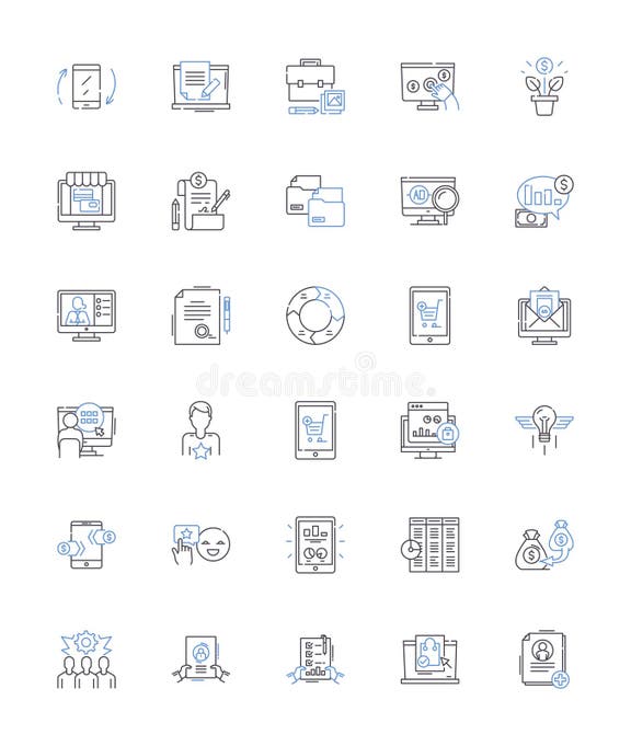 Initial Phase Line Icons Collection. Beginning, Initiation, Start ...