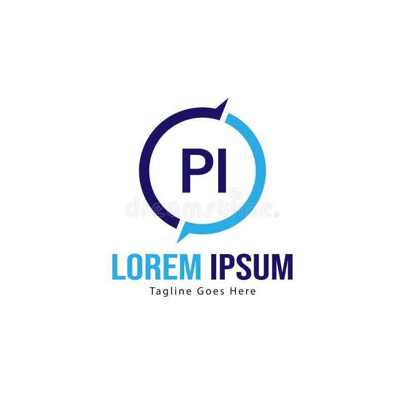 Initial PI Logo Template with Modern Frame. Minimalist PI Letter Logo ...