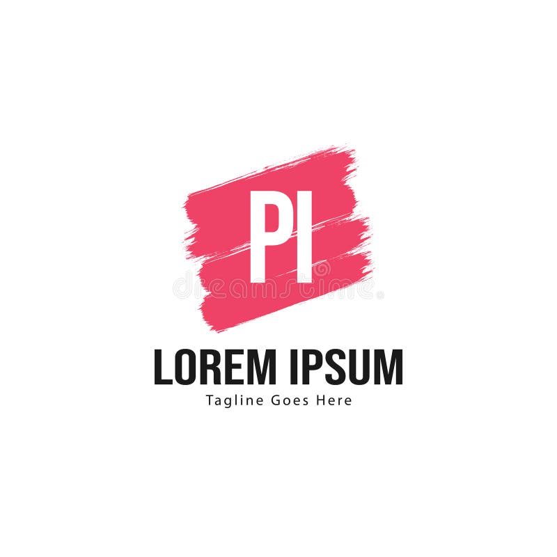 Initial PI Logo Template with Modern Frame. Minimalist PI Letter Logo ...