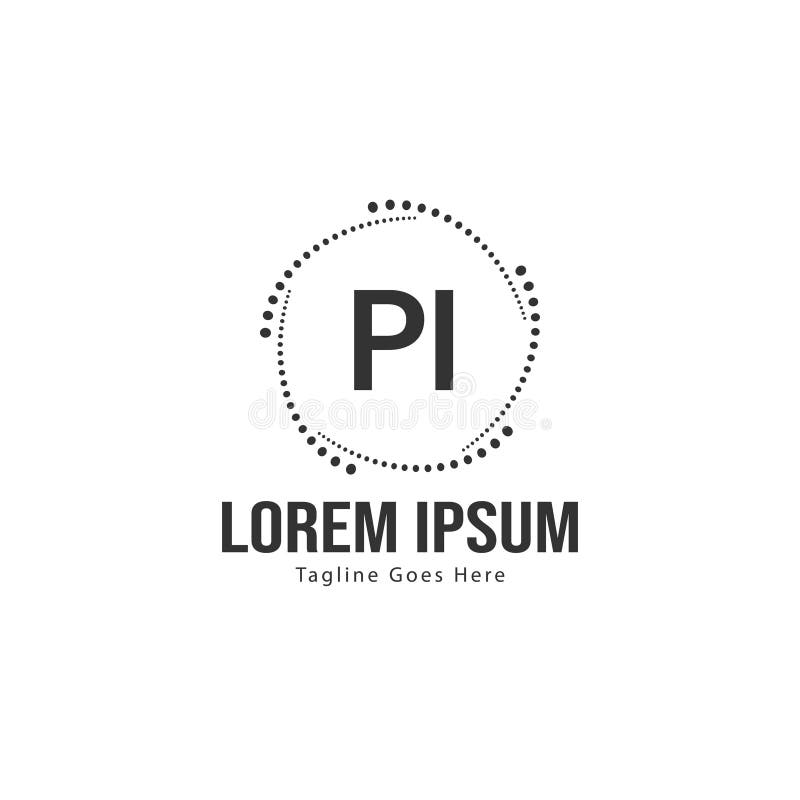 Initial PI Logo Template with Modern Frame. Minimalist PI Letter Logo ...