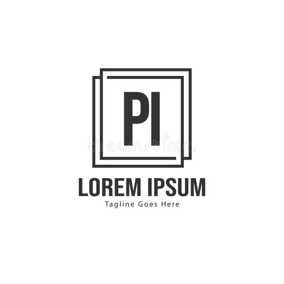 Initial PI Logo Template with Modern Frame. Minimalist PI Letter Logo ...
