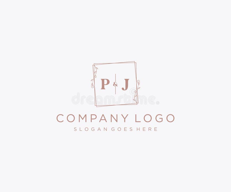 Initial PJ Letters Decorative Luxury Wedding Logo Stock Vector ...