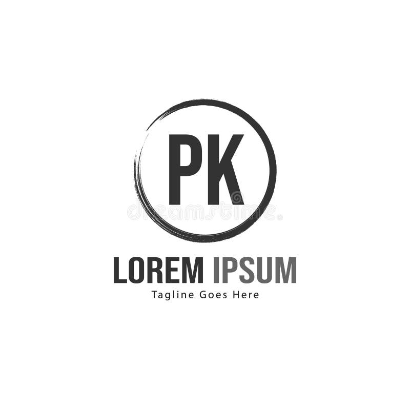 Initial PK Logo Template with Modern Frame. Minimalist PK Letter Logo ...