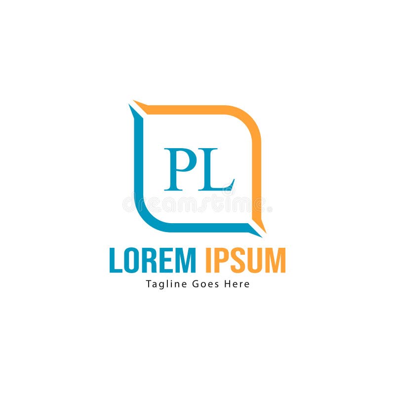 Initial PL Logo Template with Modern Frame. Minimalist PL Letter Logo ...