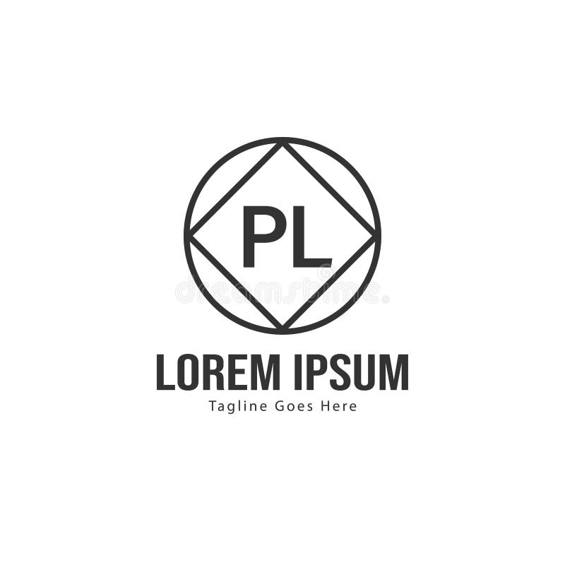 Initial PL Logo Template with Modern Frame. Minimalist PL Letter Logo ...