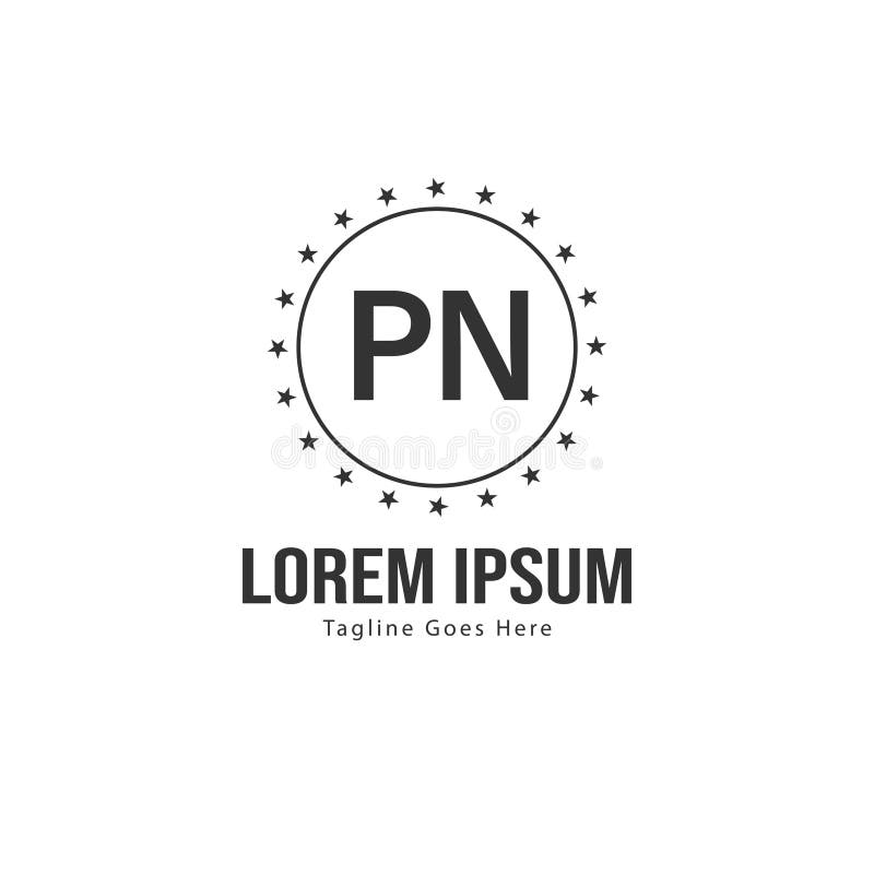 Initial PN Logo Template with Modern Frame. Minimalist PN Letter Logo ...
