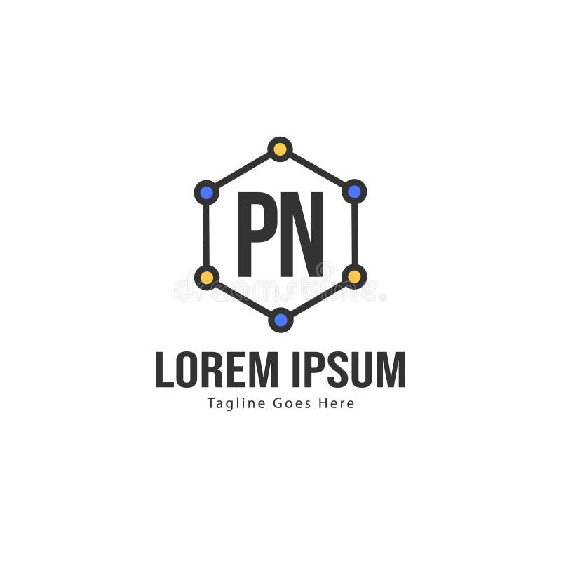 Initial PN Logo Template with Modern Frame. Minimalist PN Letter Logo ...