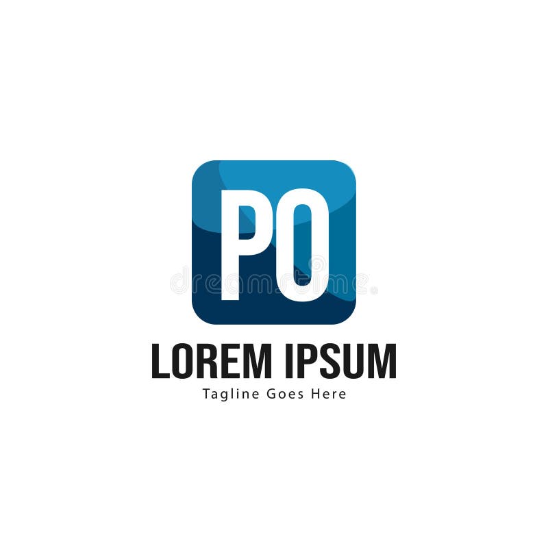 Initial PO Logo Template with Modern Frame. Minimalist PO Letter Logo ...