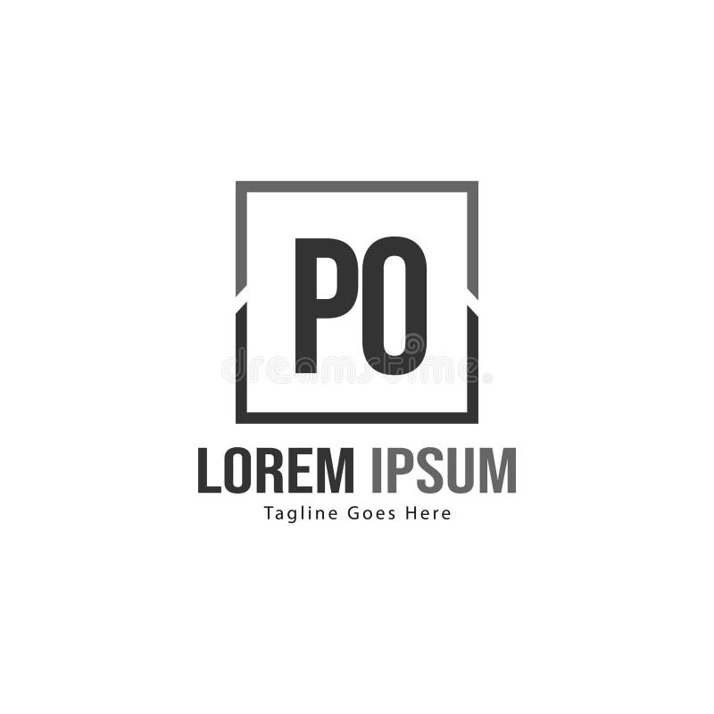 Initial PO Logo Template with Modern Frame. Minimalist PO Letter Logo ...