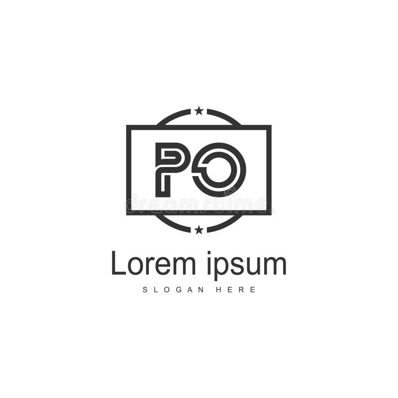 Initial PO Logo Template with Modern Frame. Minimalist PO Letter Logo ...