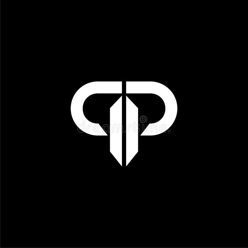 Initial PP Letter Logo Isolated on Dark Background Stock Vector ...