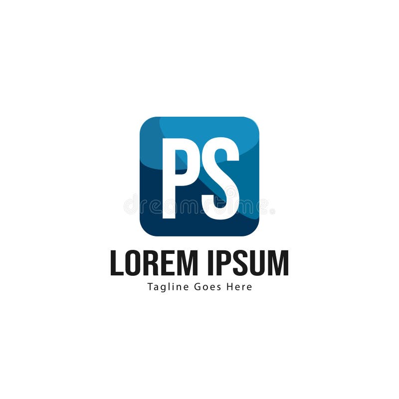 Initial PS Logo Template with Modern Frame. Minimalist PS Letter Logo ...