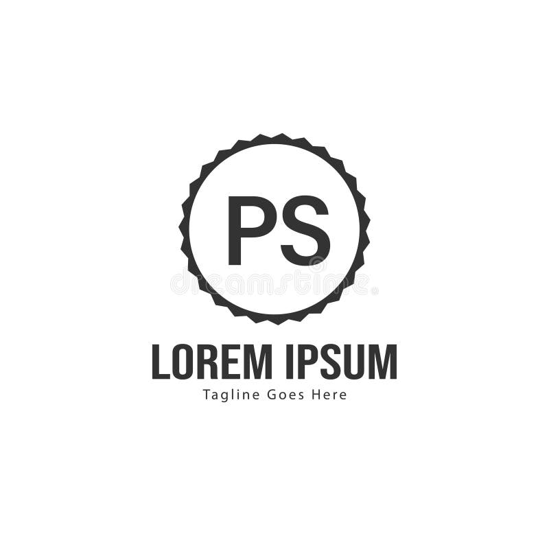 Initial PS Logo Template with Modern Frame. Minimalist PS Letter Logo ...
