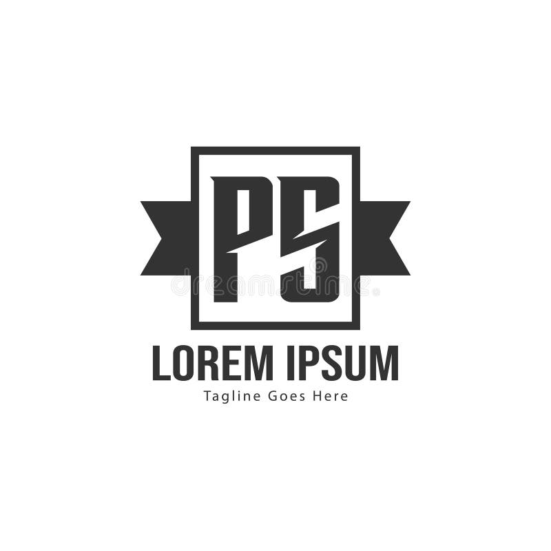 Initial PS Logo Template with Modern Frame. Minimalist PS Letter Logo ...