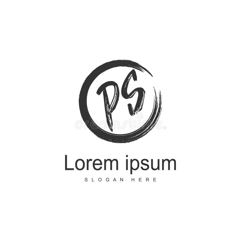 Initial PS Logo Template with Modern Frame. Minimalist PS Letter Logo ...