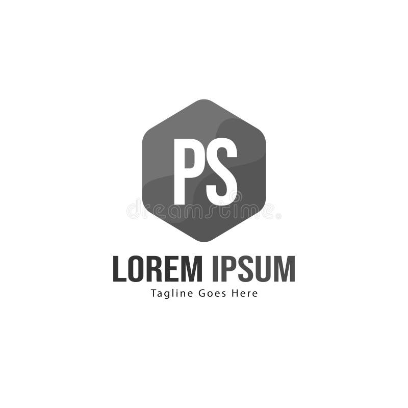 Initial PS Logo Template with Modern Frame. Minimalist PS Letter Logo ...