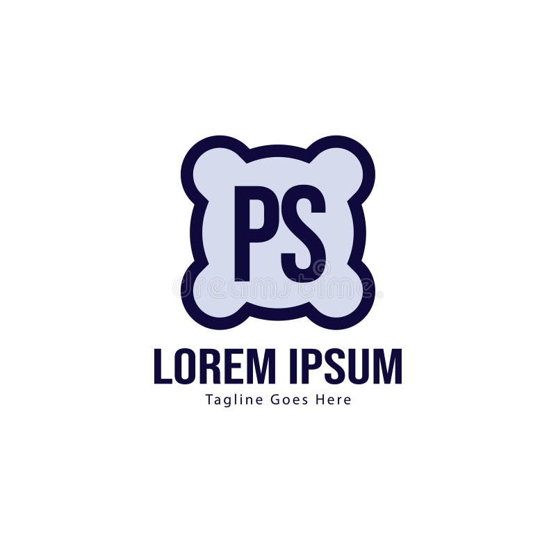Initial PS Logo Template with Modern Frame. Minimalist PS Letter Logo ...