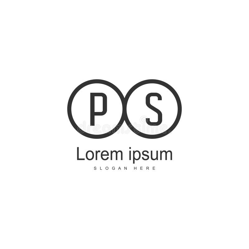 Initial PS Logo Template with Modern Frame. Minimalist PS Letter Logo ...