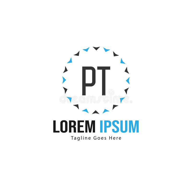 Initial PT Logo Template with Modern Frame. Minimalist PT Letter Logo ...