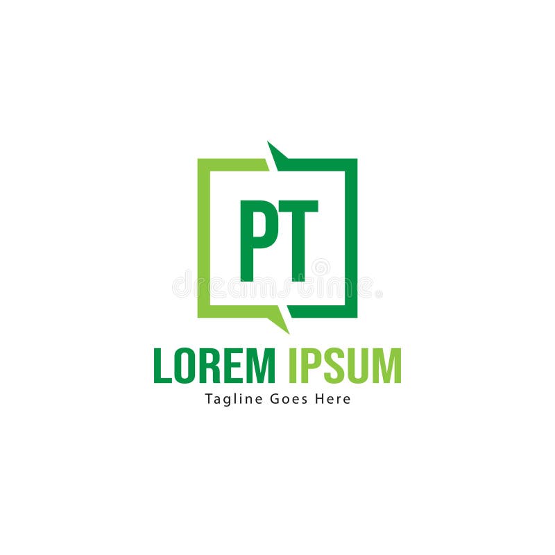 Initial PT Logo Template with Modern Frame. Minimalist PT Letter Logo ...