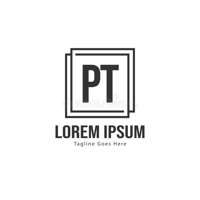 Initial PT Logo Template with Modern Frame. Minimalist PT Letter Logo ...