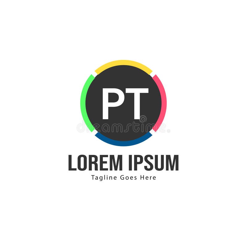 Initial PT Logo Template with Modern Frame. Minimalist PT Letter Logo ...