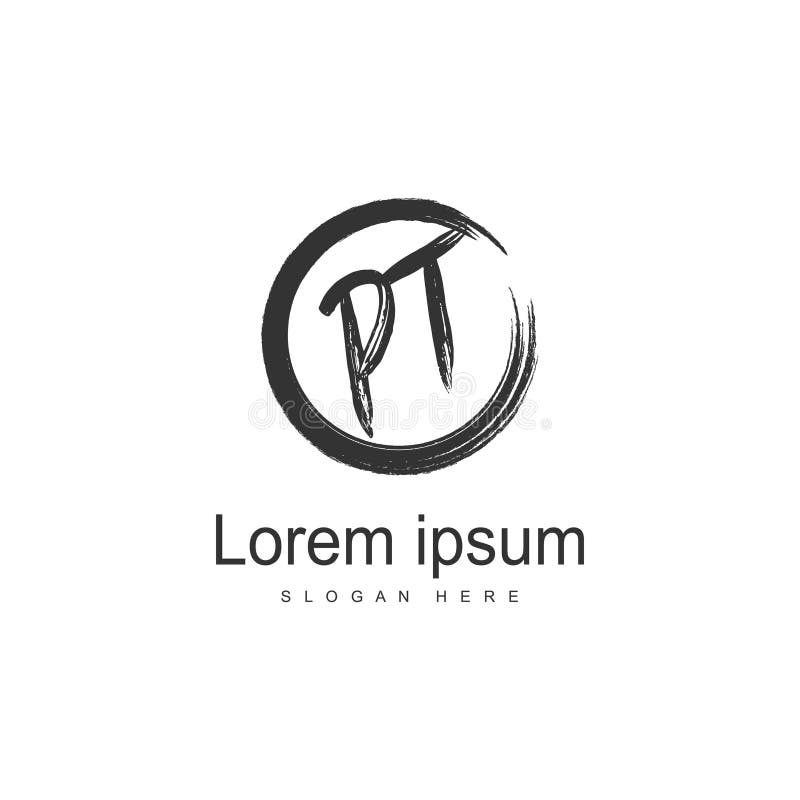 Initial PT Logo Template with Modern Frame. Minimalist PT Letter Logo ...