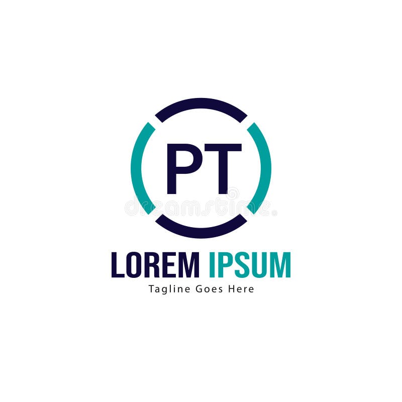 Initial PT Logo Template with Modern Frame. Minimalist PT Letter Logo ...