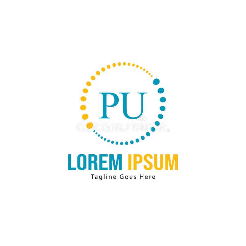 Initial PU Logo Template with Modern Frame. Minimalist PU Letter Logo ...