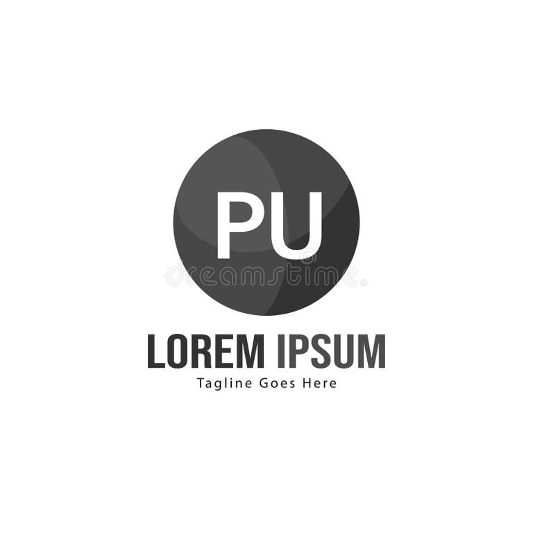 Initial PU Logo Template with Modern Frame. Minimalist PU Letter Logo ...