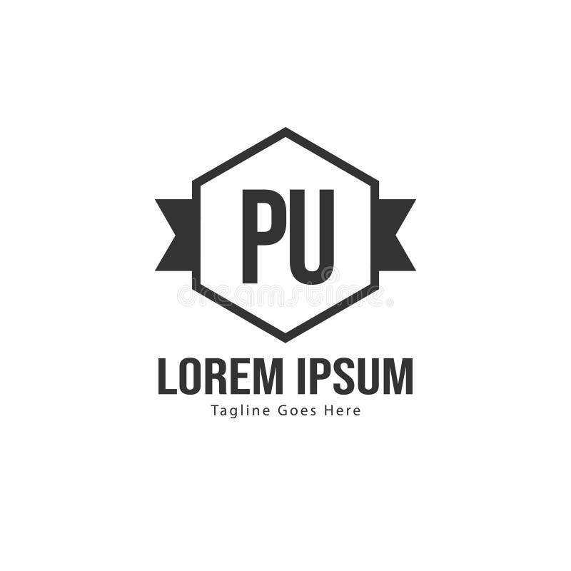 Initial PU Logo Template with Modern Frame. Minimalist PU Letter Logo ...