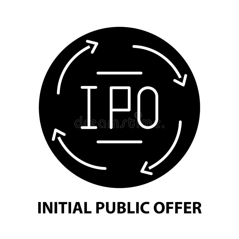 Initial Public Offer Icon, Black Vector Sign with Editable Strokes ...