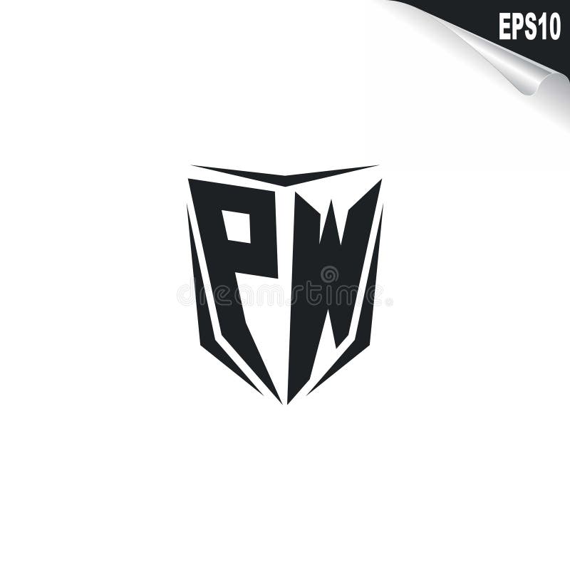 Initial PW Logo Design with Shield Style, Logo Business Branding Stock ...