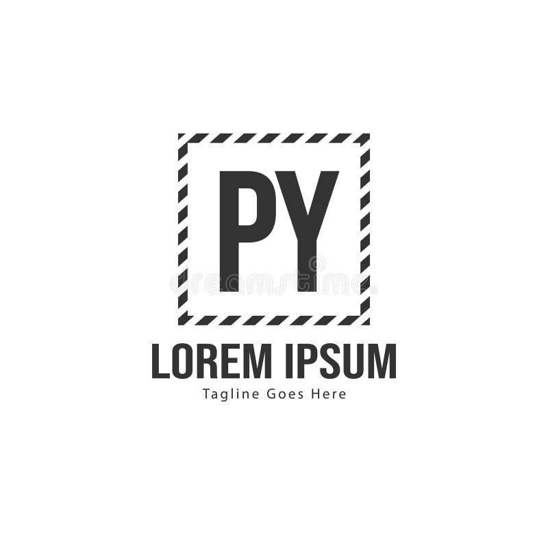 Initial PY Logo Template with Modern Frame. Minimalist PY Letter Logo ...