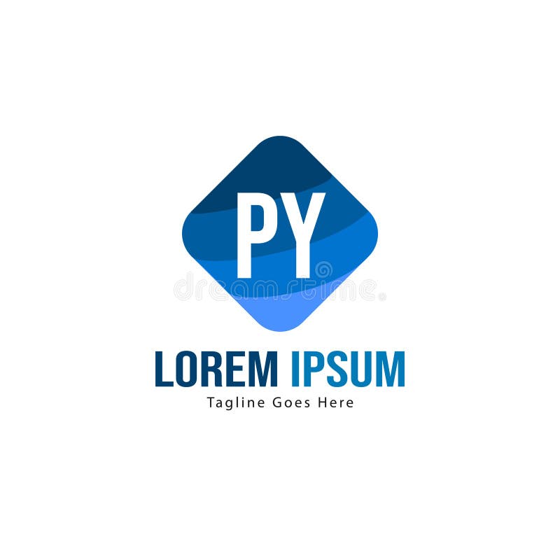 Initial PY Logo Template with Modern Frame. Minimalist PY Letter Logo ...