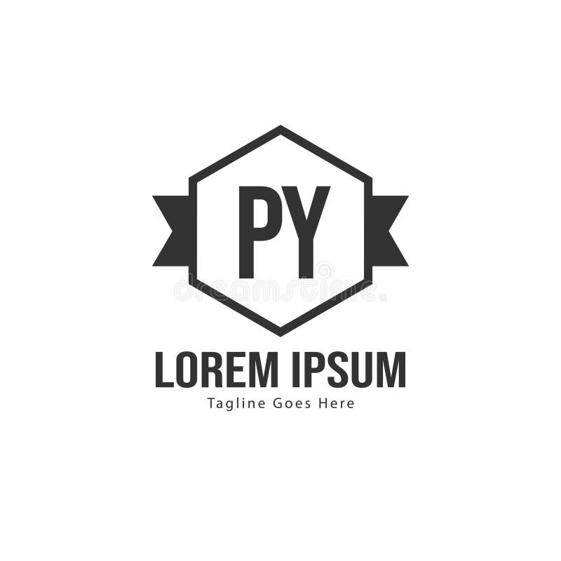 Initial PY Logo Template with Modern Frame. Minimalist PY Letter Logo ...