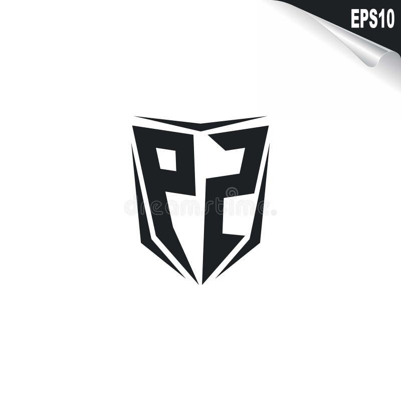 Initial PZ Logo Design with Shield Style, Logo Business Branding Stock ...