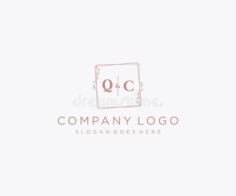 Initial QC Letters Decorative Luxury Wedding Logo Stock Vector ...
