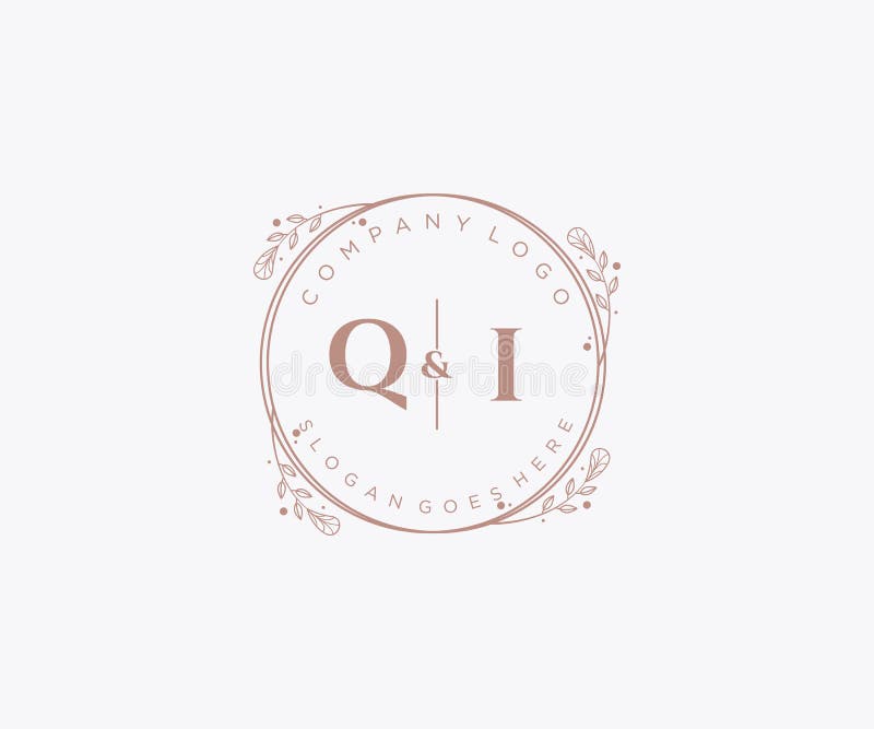 Initial QI Letters Decorative Luxury Wedding Logo Stock Vector ...