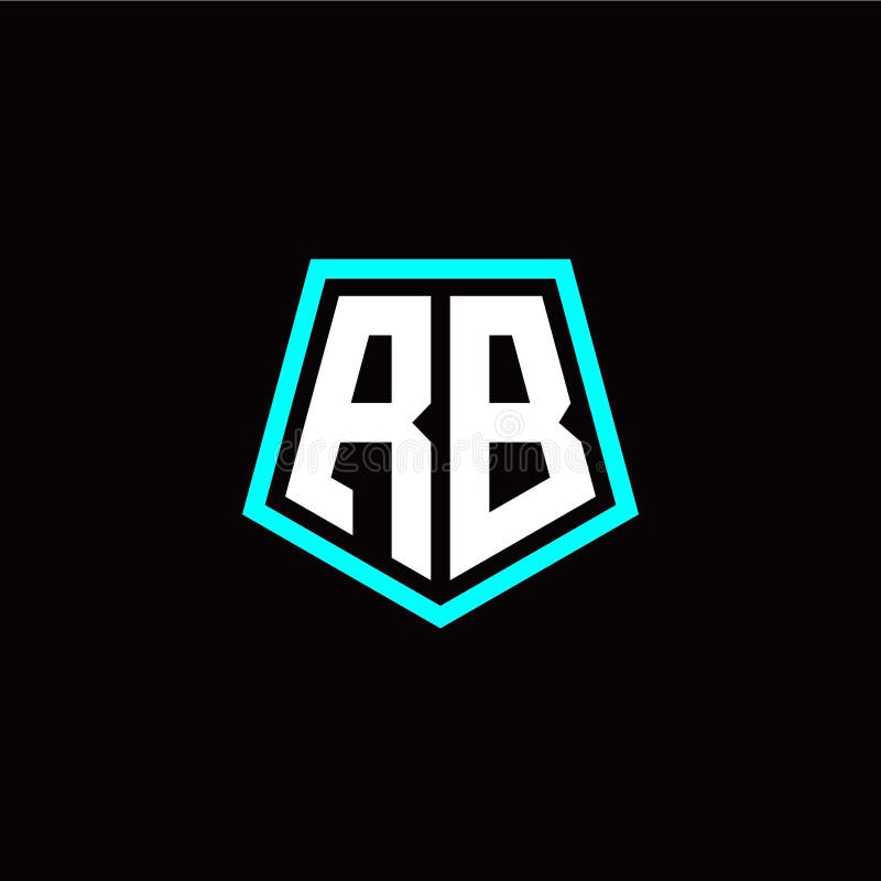 Initial R B Letter with Polygon Modern Style Logo Template Vector Stock ...